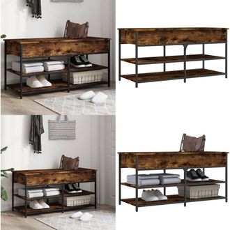 vidaXL Vidaxl - Schuhbank R&auml;uchereiche 100x42,5x50 cm Holzwerkstoff - Schuhbank - Flurbank - Holzwerkstoff M&ouml;bel - Regal - Aufbewahrungsbox - Home & Living