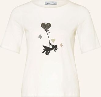 More & More More & More T-Shirt Mit Schmucksteinen weiss