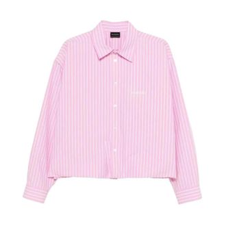 Balenciaga Cropped Hemd aus Baumwoll-Popeline - - Blouses & Shirts - Damen - Rosa - S