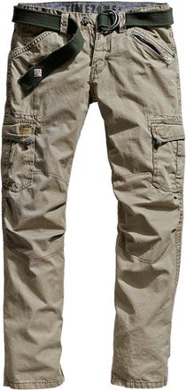 Timezone Herren Straight Leg Hose BenitoTZ cargo pants incl. belt, Gr. W30/L32, Beige (dirty sand 6166)