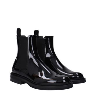 Dolce & Gabbana Mens Black Leather Ankle Boots