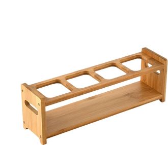 Generic Weinregal f&uuml;r &Ouml;l und aus Holz mit 4 L&ouml;chern, platzsparendes | Flaschenregal f&uuml;r K&uuml;che, praktischer Tischst&auml;nder f&uuml;r Flaschen, Organisation f&uuml;r Schr&auml;nk