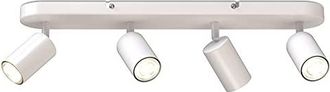 B.K.Licht I barre de spots I 4 spots pivotants & orientables I GU10 I blanc mat I livré sans ampoules