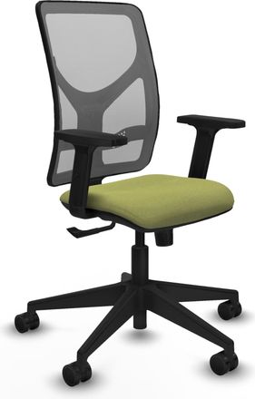 Piqueras y Crespo B&uuml;rostuhl mit Lendenwirbelst&uuml;tze, 2D-Armlehnen, ausgestattet mit 3 Positionen und Schneidschaum, mit Rollen 65 mm, Nylon, Grau/Olivgr&uuml;n