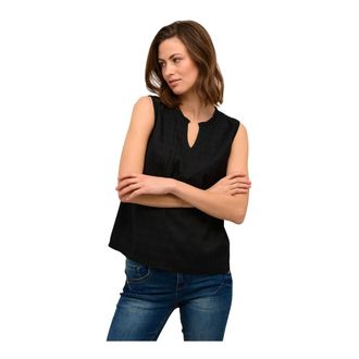 Cream Femme, Tops, Noir, Taille: 42 FR Haut Noir &agrave; Volants Crliselin Blouse