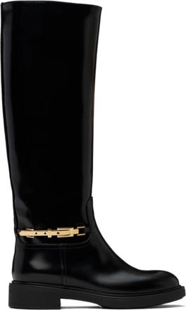 Gianvito Rossi Femme, Chaussures, Noir, Taille: 40 1/2 EU Martine Bottes hautes en cuir