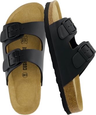 Cushionaire Lane Sandale mit Korkfu&szlig;bett und +Comfort, Damen, Schwarz, Oily, 40 EU