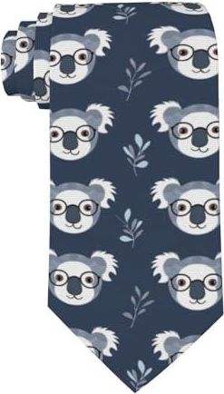 Generic Visages De Koalas Avec Des Lunettes Cravate Décontractée Cravate Homme Polyvalente Cravates Hommes Pour Célébrations Soirée Accessoires