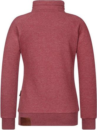 Naketano Sweatjacke Damen hoher Stehkragen, Rei&szlig;verschluss, weiche Sweatware, Rippb&uuml;ndchen seitliche Taschen, Kordelzug, Logo-Patch, casual, Streetwear, melier