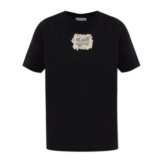 Alexander McQueen T-Shirt mit Spitzenapplikation - - Tops - Damen - Schwarzk - L