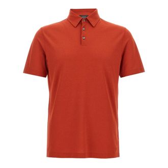 Zanone Ice Cotton Polo Shirt - - Tops - Herren - Orange - 2XL