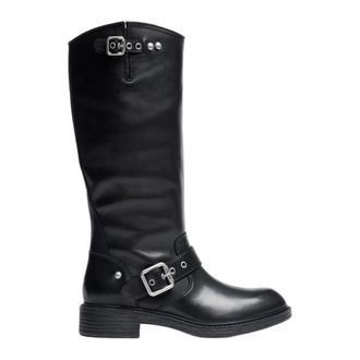 Ash Freesia Hoher Leder-Biker-Stiefel - - Shoes - Damen - Schwarzk - 39 EU