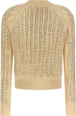 Ermanno Scervino Baguette Studded Braided Knit Sweater - Cream