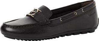 Tamaris Damen Moccassin flach Leder, schwarz, 37 EU