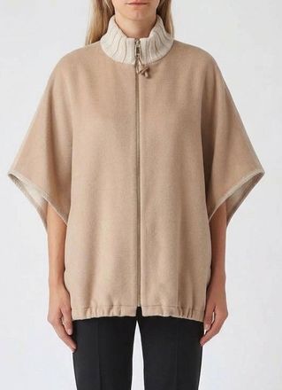 Fabiana Filippi Turtleneck-Cape von aus Woll-, Alpaka- und Mohairmischung