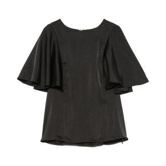 Michael Kors Satin Cape Sleeve Blouse - - Blouses & Shirts - Damen - Schwarzk - S