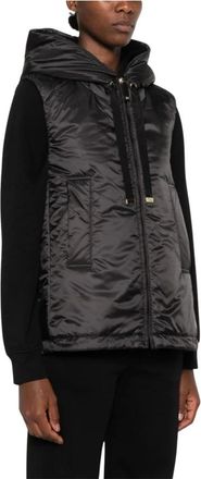 Max Mara Femme, Vestes, Noir, Taille: 38 FR Gilet &agrave; capuche matelass&eacute; sans manches