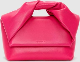 J.W.Anderson Sac Twister Midi Cuir Hot Pink