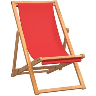 vidaXL Strandstuhl Klappbar Massivholz Teak Rot Vidaxl