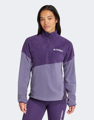 adidas adidas Performance - Terrex Multi Climawarm - Anorak en polaire - Prune aurora et violet vintage