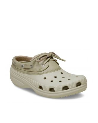Crocs Mens Boat Shoe Bone-Moth Slippers Bone/moth Flat