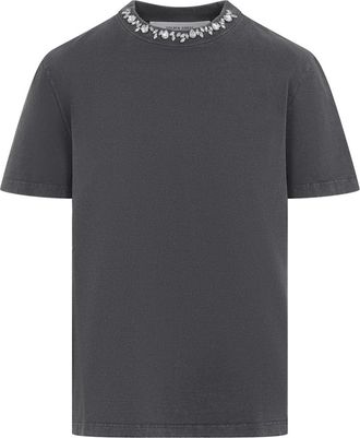 Golden Goose Femme, Tops, Gris, Taille: 42 FR T-shirt brod&eacute; pour un look &eacute;l&eacute;gant