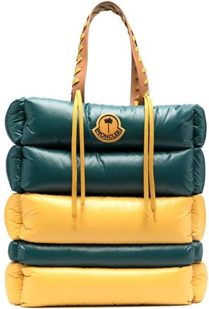 Palm Angels x Moncler sac cabas à design matelassé - Vert