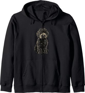 Whyitsme Design Schwarzer Cockapoo-Hund Illustration Kapuzenjacke