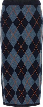 Twinset Diamond Skirt - Femme - Jupes - Bleu - Taille: 40 FR