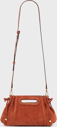 Gerard Darel Sac &agrave; main en cuir velours int&eacute;rieur m&eacute;tallis&eacute; - MINI DANY - Brandy