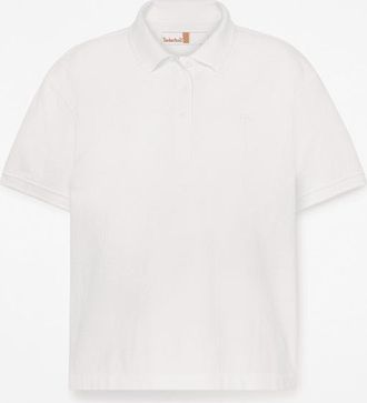 Timberland Kurz&auml;rmeliges Piqu&eacute;-Polohemd f&uuml;r Damen in Wei&szlig;, Damen, Wei&szlig;, Gr&ouml;&szlig;e