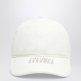 Maison Margiela Cremefarbene Baseballkappe mit Numeric Logo