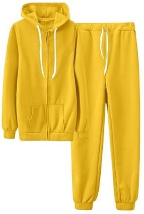 Generic Surv&ecirc;tement pour femme en coton - Manches longues - Surv&ecirc;tement de sport douillet - 2 pi&egrave;ces - Tenue de fitness d&eacute;contract&eacute;e et confortable - Avec poc