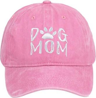 Generic Casquette Baseball avec inscription Dog Mom, brod&eacute;e, lav&eacute;e, r&eacute;glable, pour lext&eacute;rieur, chapeau de soleil pour femmes Spray Caps, Rose clair, taille un