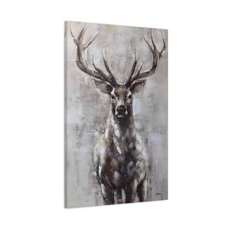 Generic Wildlife Abstract Deer Canvas Art - Majestic Stag Animal Decoration 24x36inch 60x90cm (Vertical) / 1.25inch 3.175cm