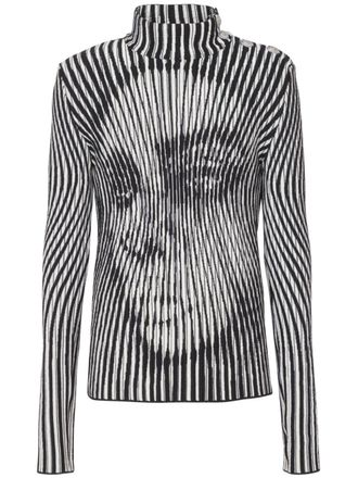 Balmain Gestrickter Pullover mit Gesicht - Schwarz