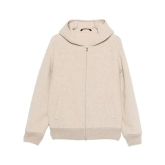 Fedeli Beige Kapuzenrei&szlig;verschlussjacke - - Sweatshirts & Hoodies - Herren - Beige - 3XL