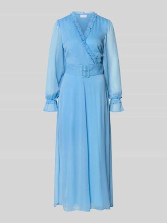 Vila Maxikleid mit G&uuml;rtel und R&uuml;schen Modell EMMA