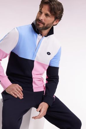 Eden Park Maillot &Agrave; Manches Longues En Jersey Coton &Eacute;pais Colorblock Coupe Droite