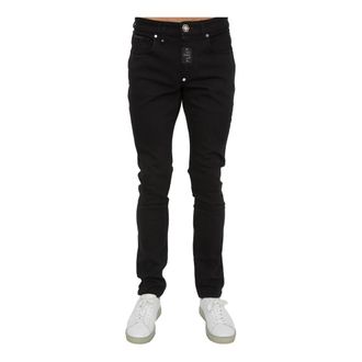 Philipp Plein Schwarze Slim Fit Baumwolljeans - - Jeans - Herren - Schwarzk - W34