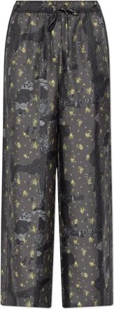 Ganni Femme, Pantalons, Gris, Taille: 42 FR Loose-fit Silk Pantalons