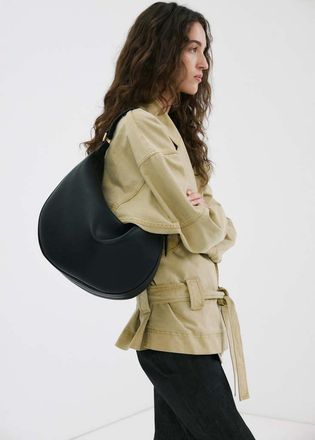 Mango Sac port&eacute; &eacute;paule ovale noir - Femme - Taille unique - MANGO