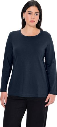Ulla Popken Damen Langarm-shirt, Blauschwarz, 58-60 EU