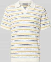 Casual Friday Regular Fit Strick-Poloshirt mit V-Ausschnitt Modell MIDSKOV