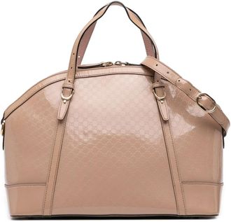 Gucci Hobo Bags - Large Microguccissima Patent Nice Dome Satchel - Gr. unisize - in Braun - f&uuml;r Damen