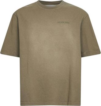 Golden Goose Homme, Tops, Beige, Taille: M T-shirt en jersey de coton avec logo brod&eacute;