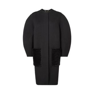 Fendi Einreihiger Midi-Mantel - - Coats - Damen - Schwarzk - XS