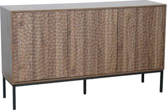 Oviala Oviala - Buffet 3 portes moderne rectangulaire L147 cm bois fonc&eacute;