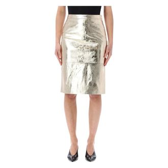 Rotate Rotate Birger Christensen, Femme, Jupes, Jaune, Taille: 40 FR Pencil Midi Skirt