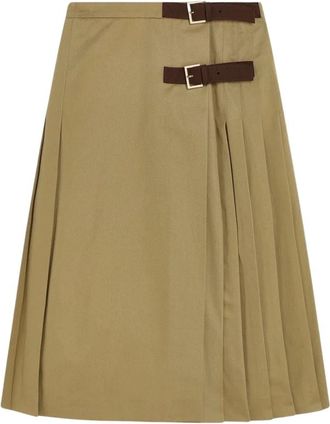 Semicouture Femme, Jupes, Vert, Taille: 40 FR Jupe Midi Pliss&eacute;e